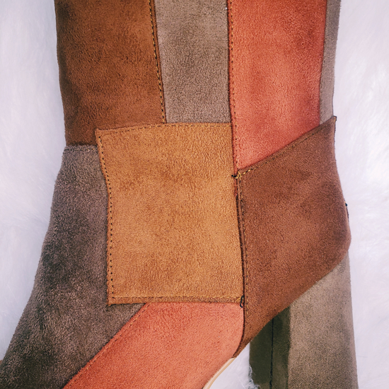 Yasmin Suede Patchwork Platform Boots – Nectarine Dreams LLC
