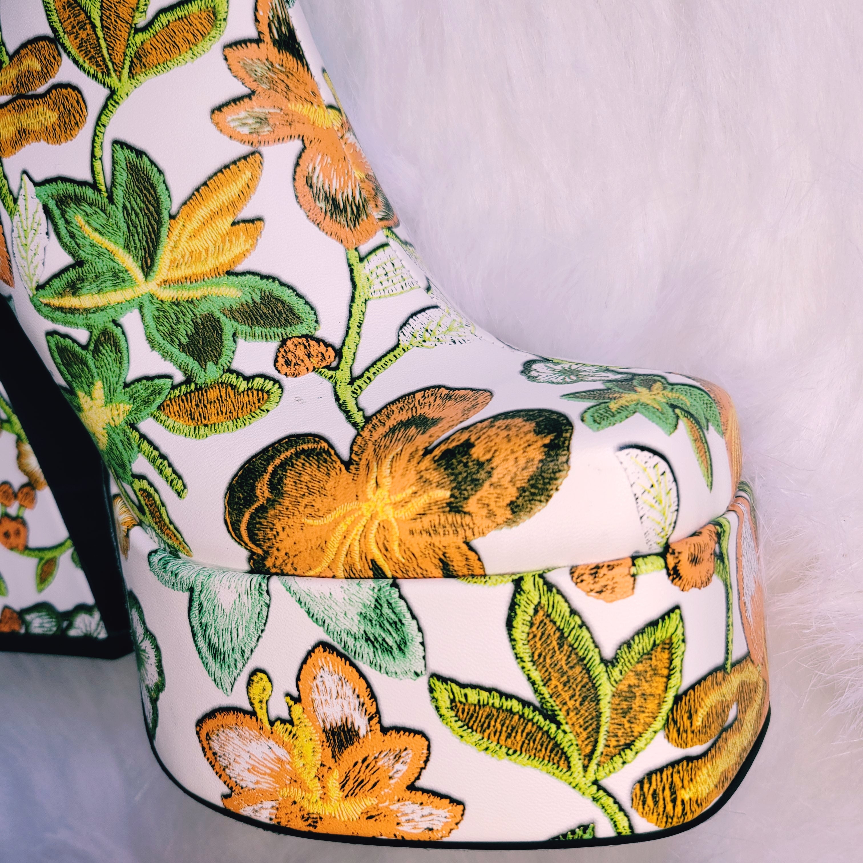 Flower Power Platform Ankle Boots (Made to Order) – Nectarine Dreams LLC